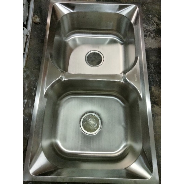 Heavy Duty Stainless Steel Kitchen Sink Double Bowl/ Sinki Dapur ...