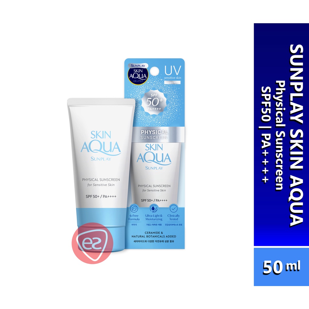 SUNPLAY SKIN AQUA PHYSICAL SUNSCREEN SPF 50+ / PA++++ 50ML (FOR FACE & BODY | SENSITIVE SKIN ...