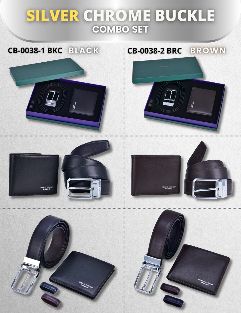 Charles Berkeley Nappa Leather Bifold Wallet & Leather Belt Bundle Gift ...