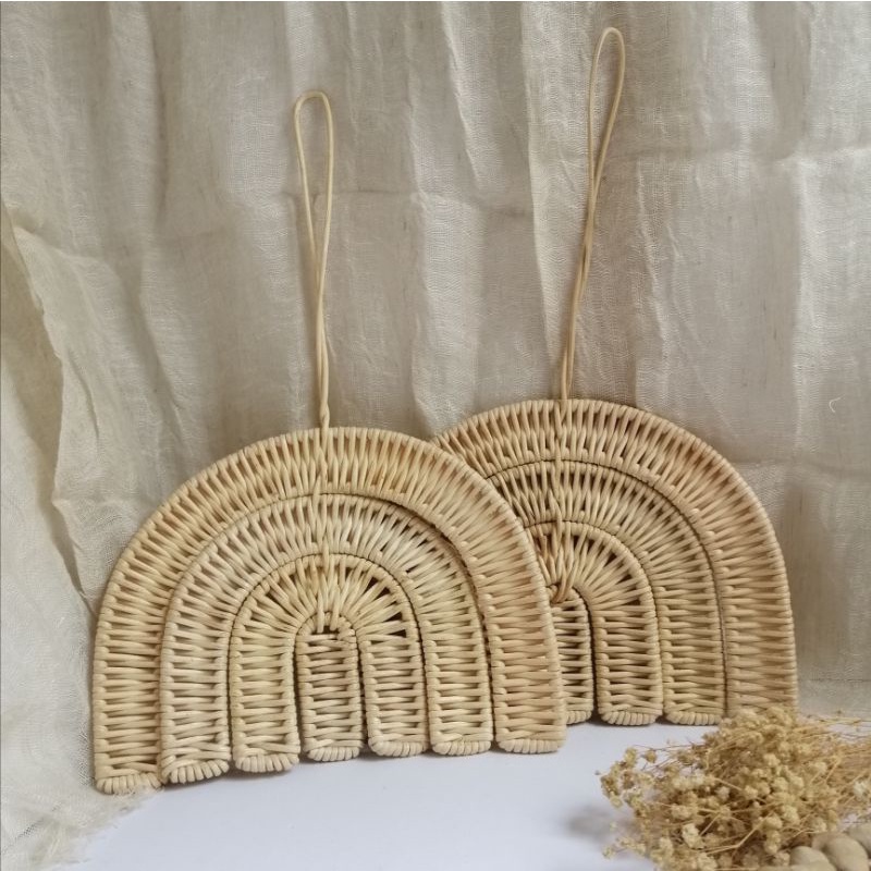 Rattan rainbow wall decor rotan pelangi boho nordic scandinavian muji ...