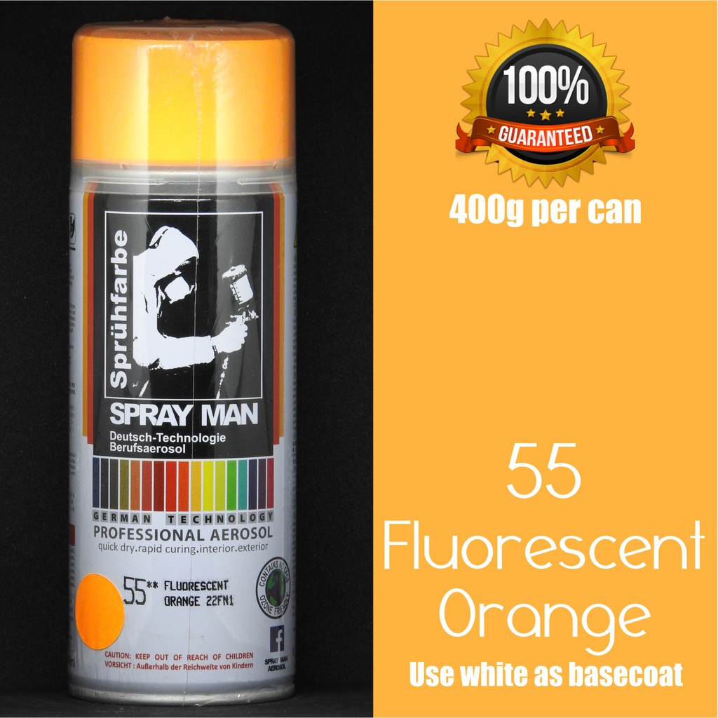 Aerosol spray paint Spray Man #55 Fluorescent Orange 400ml | Shopee ...