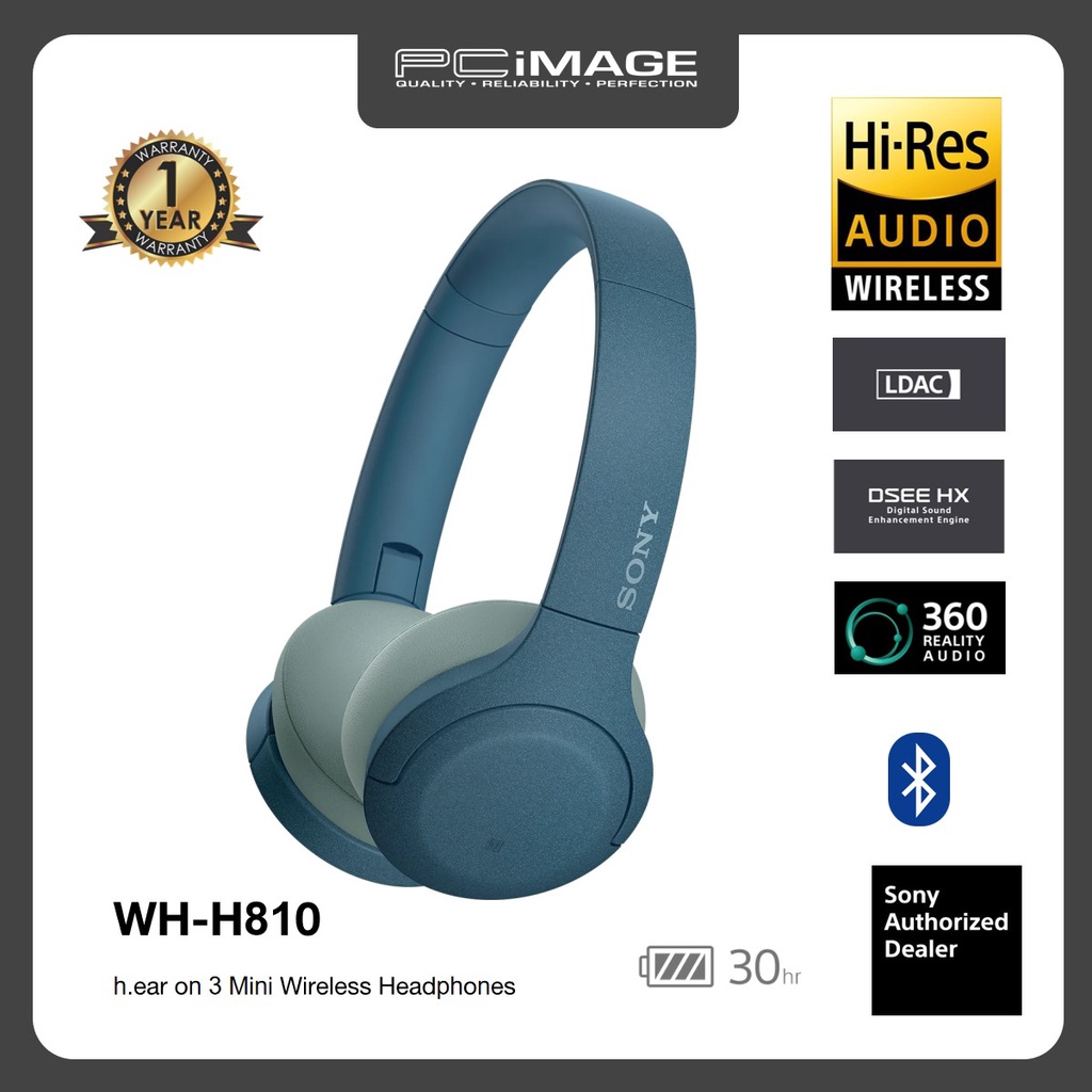 Sony WH-H810 h.ear on 3 Mini Bluetooth Wireless Hi-Res Headphones ...