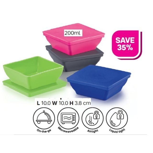 TUPPERWARE Zen Square Small 200ml (1) | Shopee Malaysia