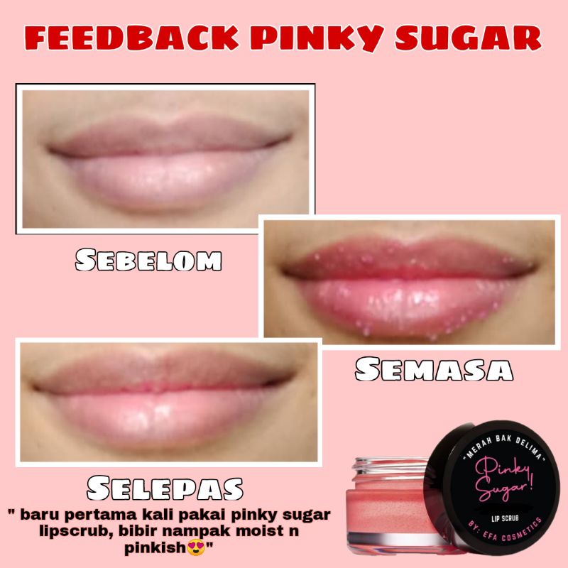 Pinky Sugar Lipsscrub (efa cosmetics) | Shopee Malaysia