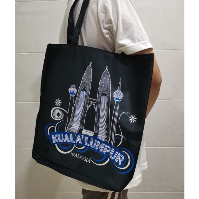 SAIZ XL-Beg kanvas-Canvas Bag - Tote Bag -Pelbagai Bag HITAM KLCC - -Souvenir - Bag ...