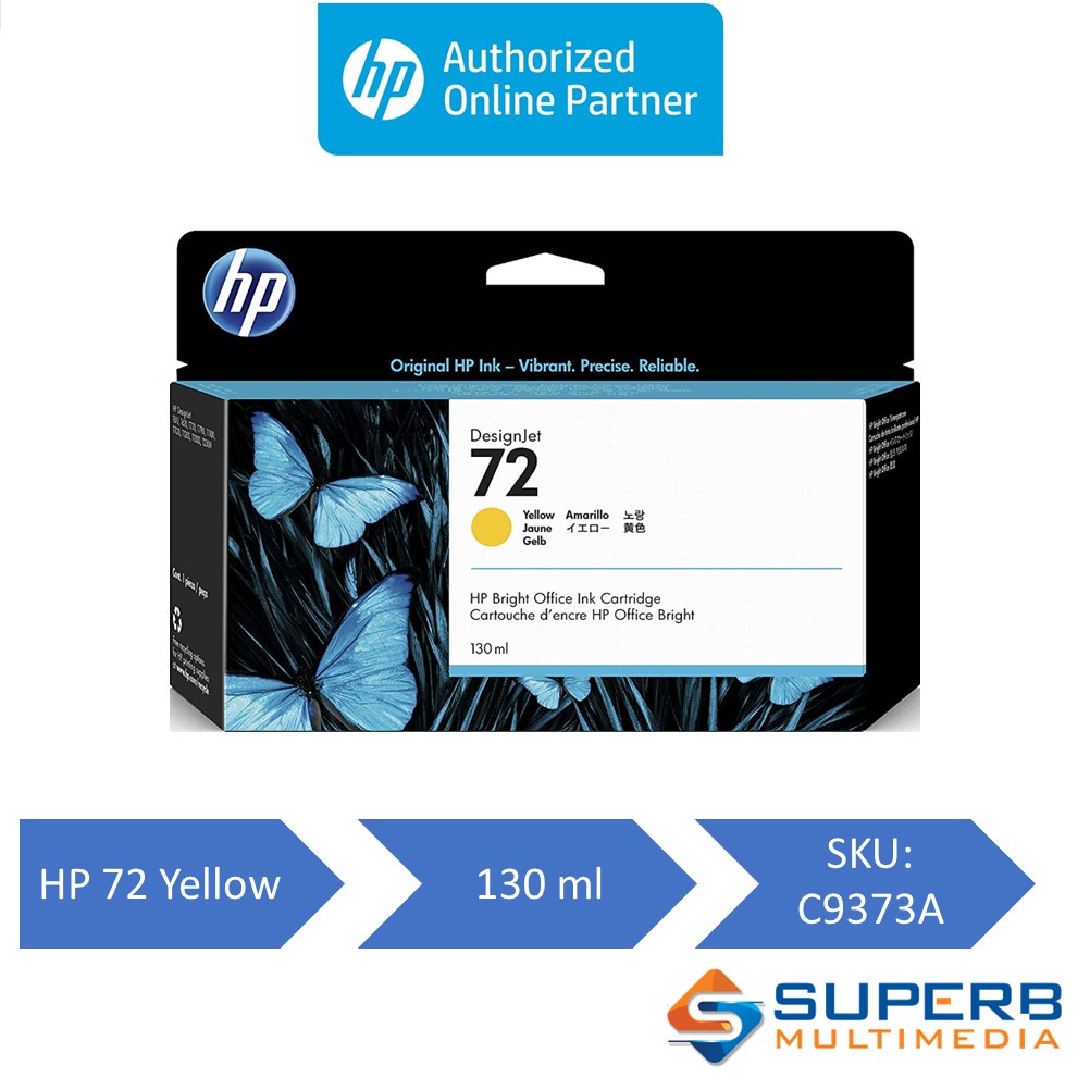HP 72 130-ml Yellow DesignJet Ink Cartridge ( C9373A ) | Shopee Malaysia