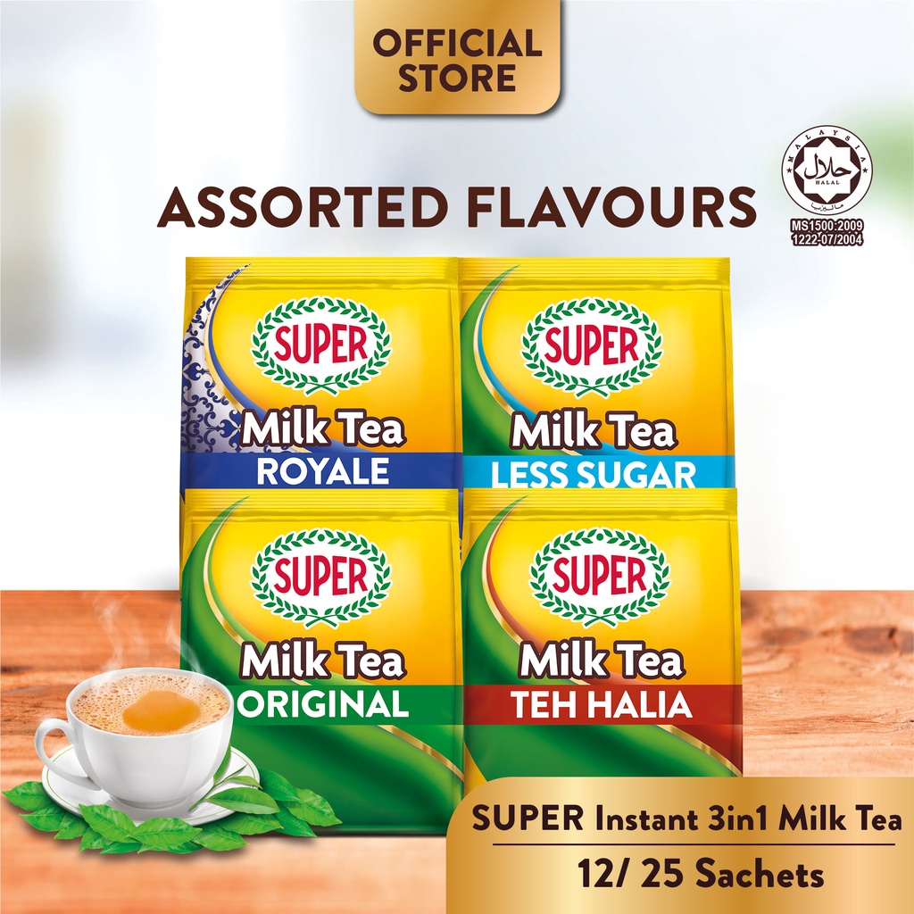 SUPER Instant 3in1 Milk Tea, 12/25 sticks [HALAL] | Shopee Malaysia