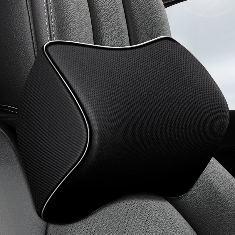 Car Seat Headrest Leather Soft Memory Foam Neck Pillow Head Neck Rest ...