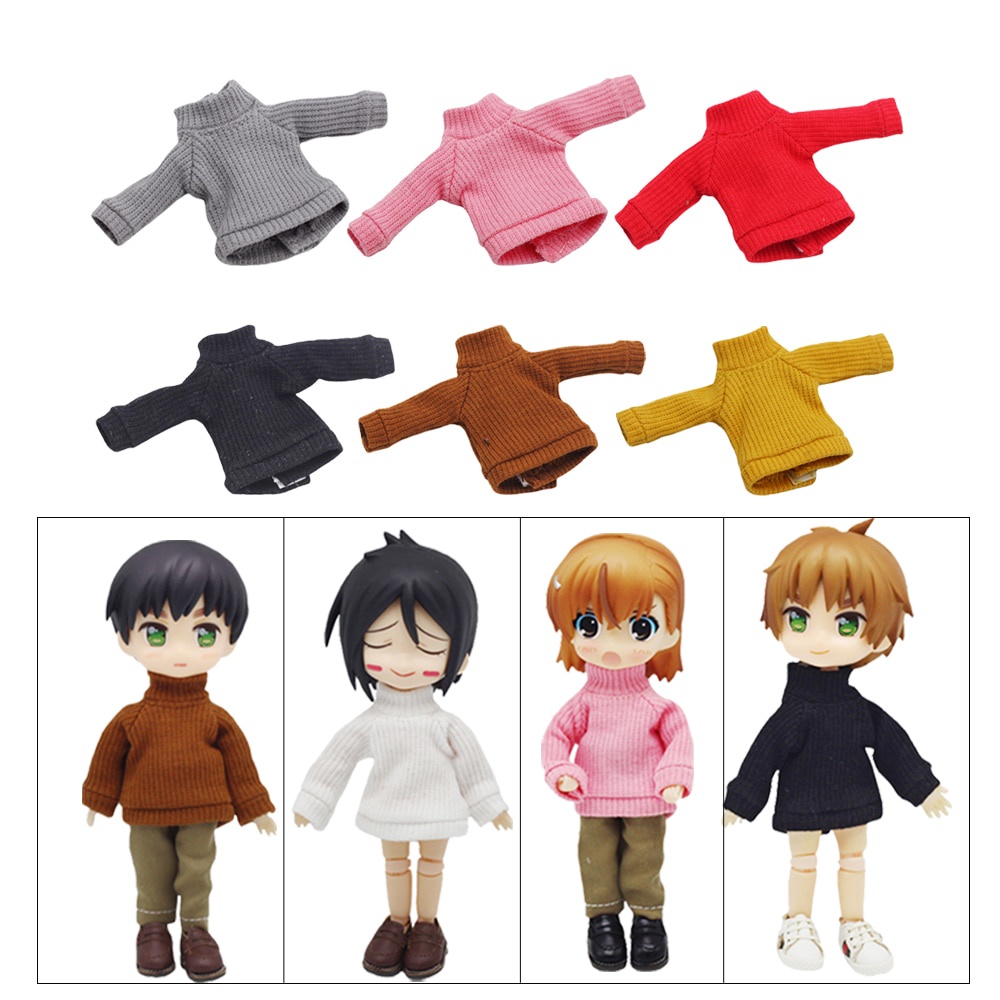 OB11 Clothes Doll Turtleneck Sweater 1/12 BJD Doll 11cm doll Clothes ...
