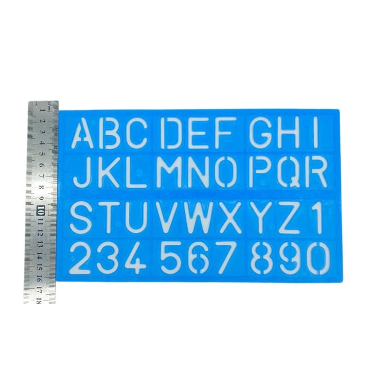 AKINA SAVE 10mm 20mm 30mm 40mm Stencil Ruler Plate Alphabet & Number ...