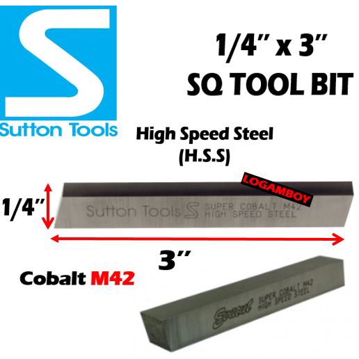 SQUARE TOOL BIT SUTTON TOOLS HIGH SPEED STEEL TOOLBIT M42 COBALT CUTTER ...
