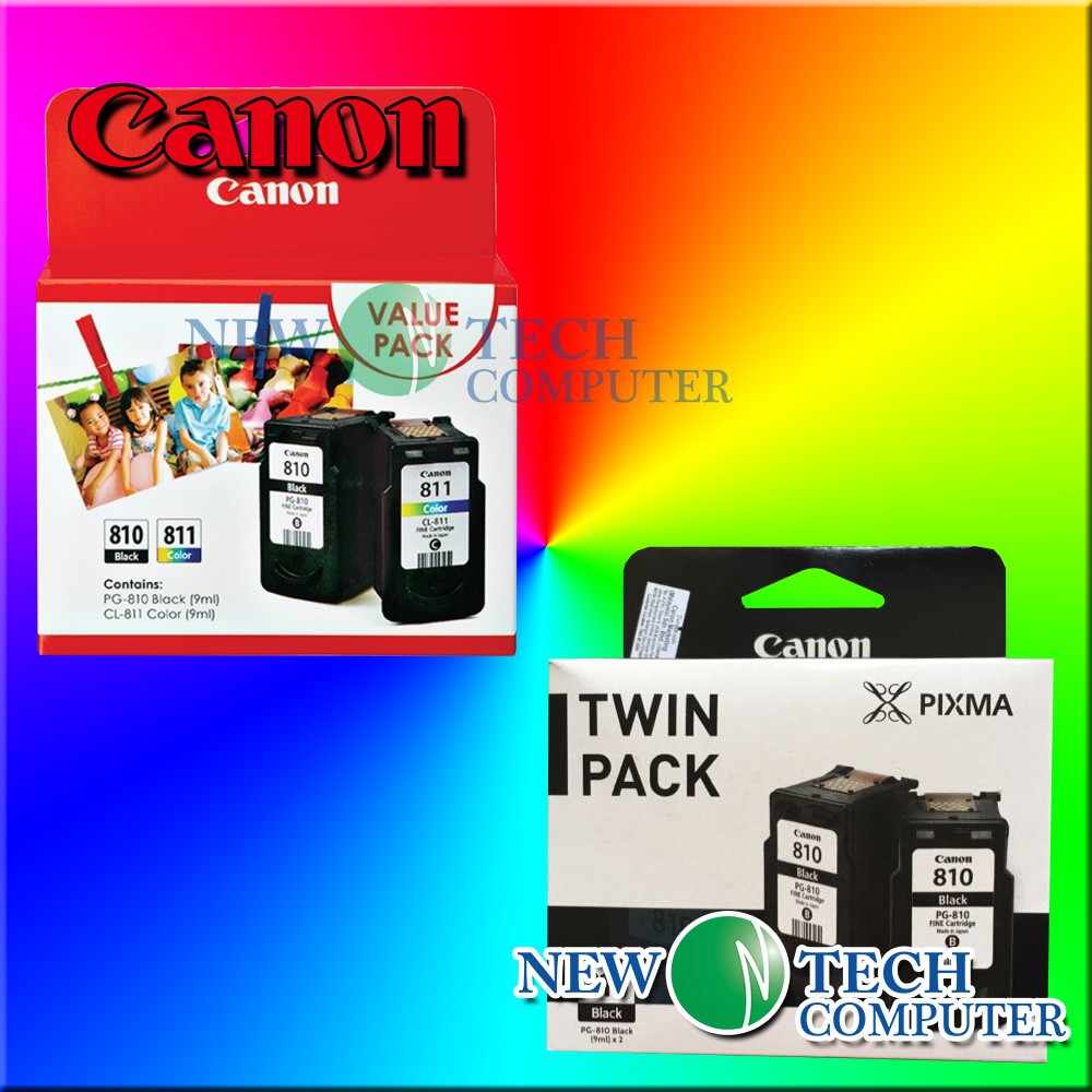 INK CANON 810 + 811 VALUE PACK 810+810 TWIN / 810 BLACK / 811 COLOR ...