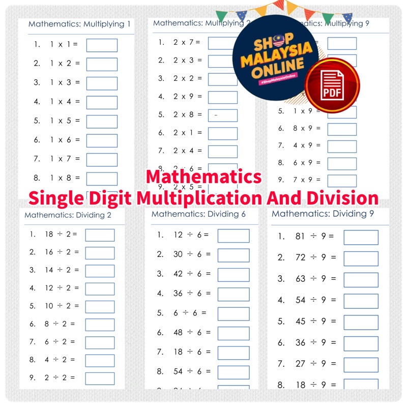 Printable Softcopy Mathematics Multiplication and Mathematics Division ...