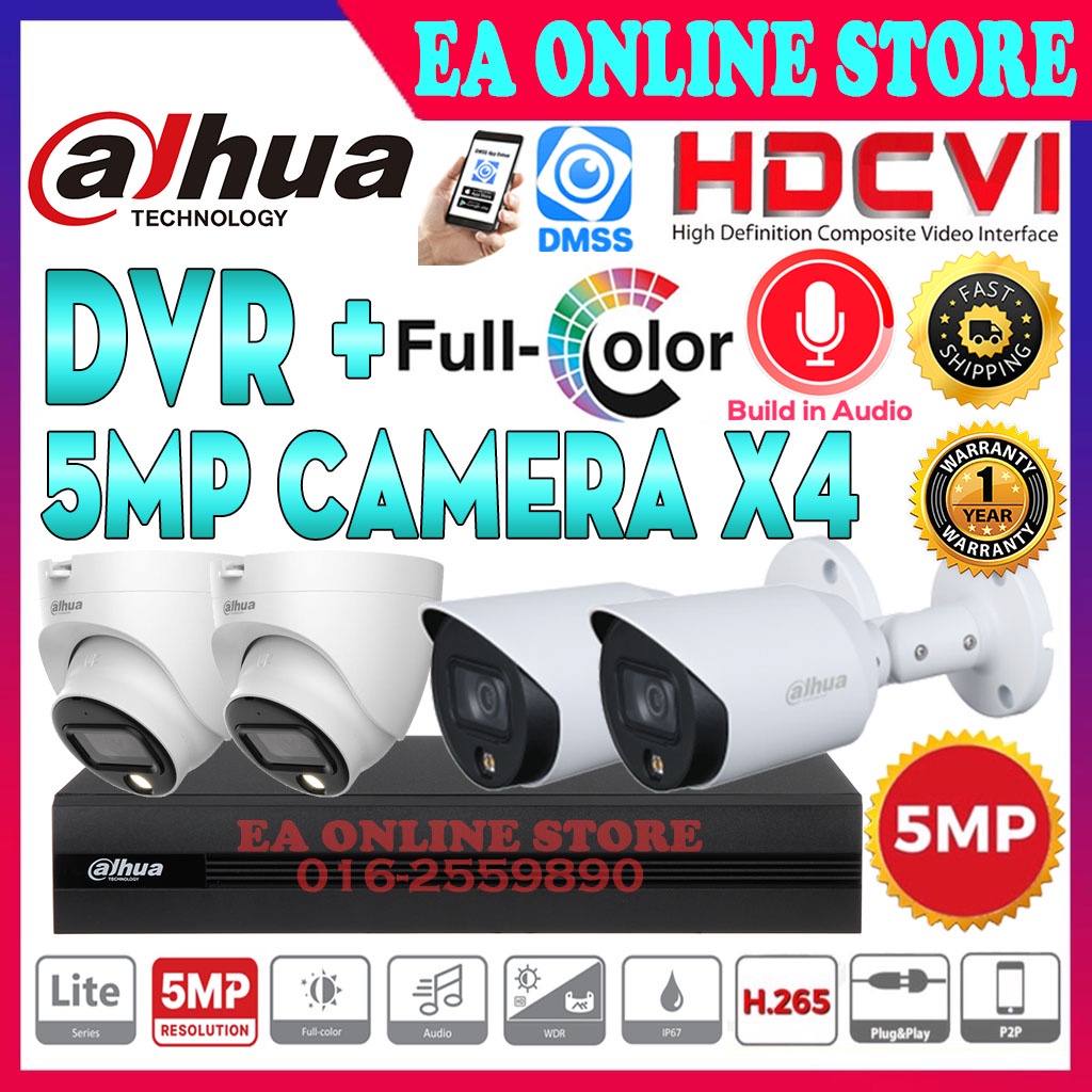 DAHUA Full Colour Audio 4-CHANNEL 5MP Full HD 1920P CCTV 5.0MP 4CH DVR ...