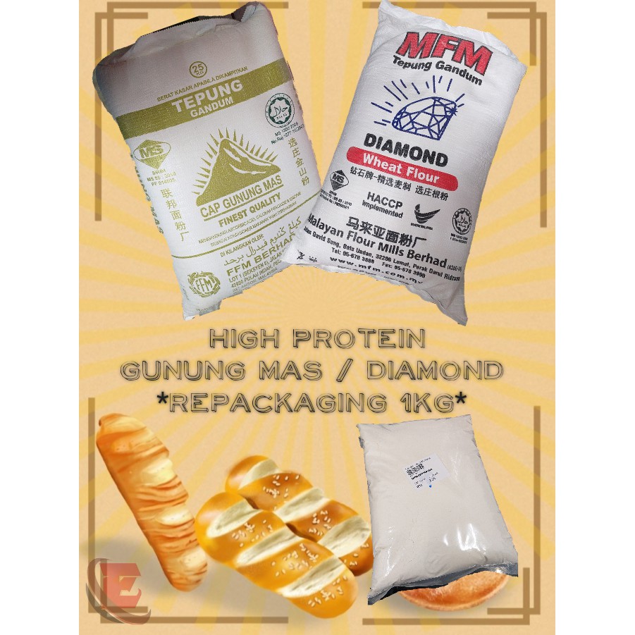 1KG | 500G HIGH PROTEIN FLOUR / TEPUNG ROTI / TEPUNG ROTI 1KG | 500G ...