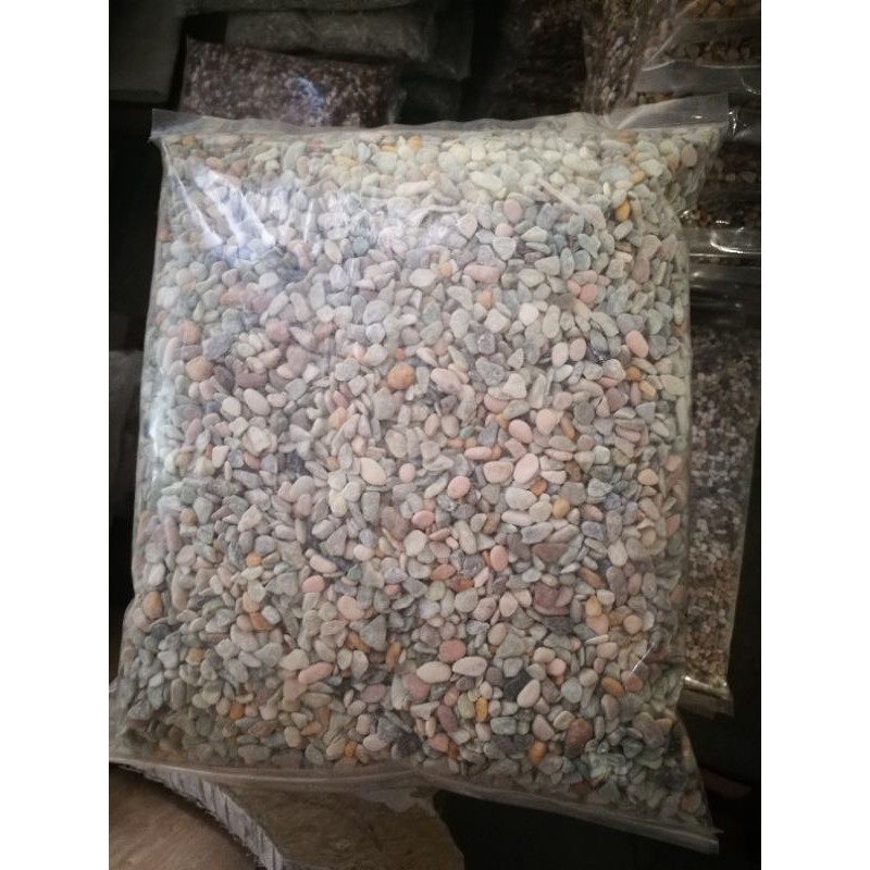 3kg White Flat Mix Green pebble wash stone | Shopee Malaysia