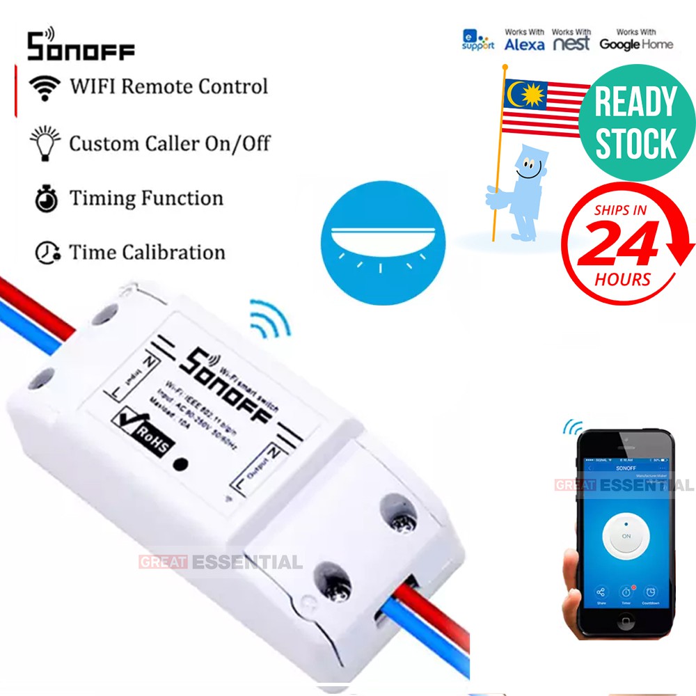 Sonoff Basic R2 10A WiFi wireless control smart switch ewelink Wireless ...