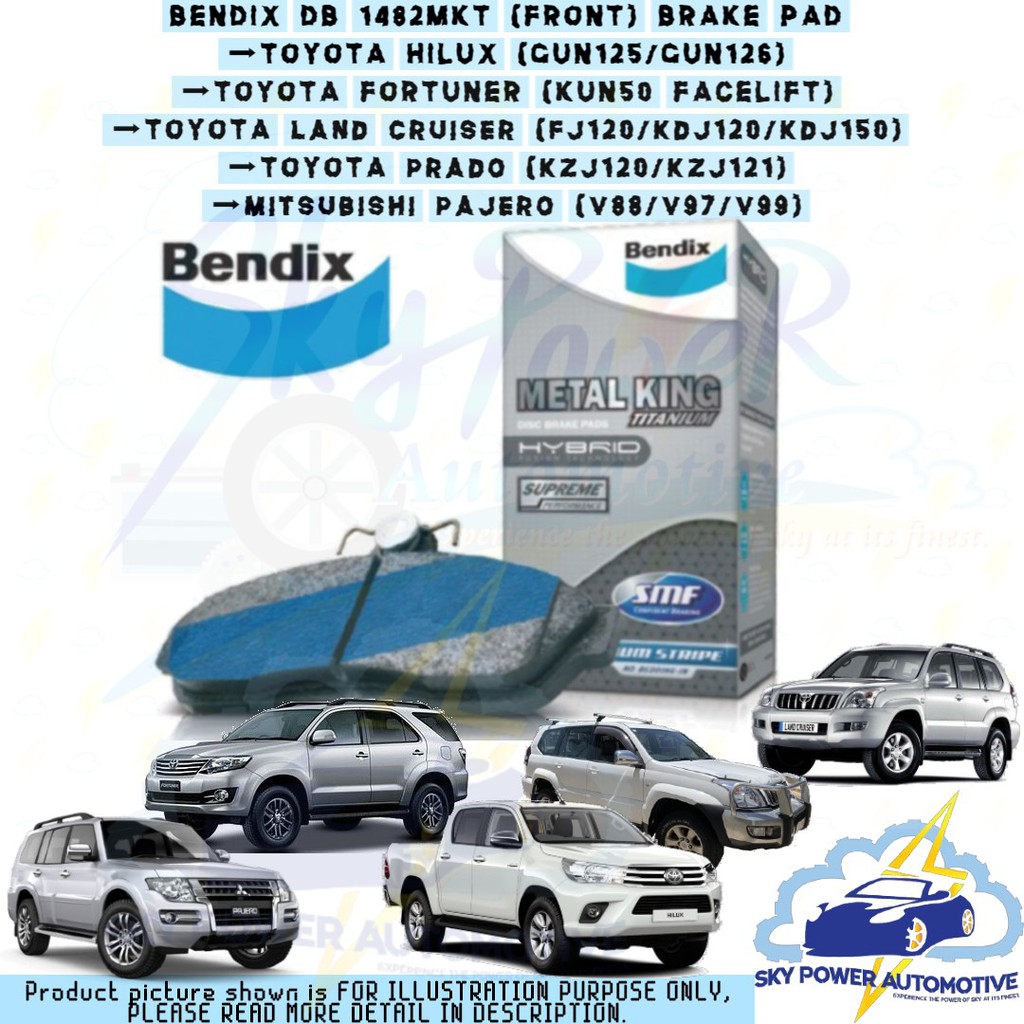 TOYOTA HILUX/FORTUNER/LAND CRUISER/PRADO/ MITSUBISHI PAJERO FRONT DISC ...