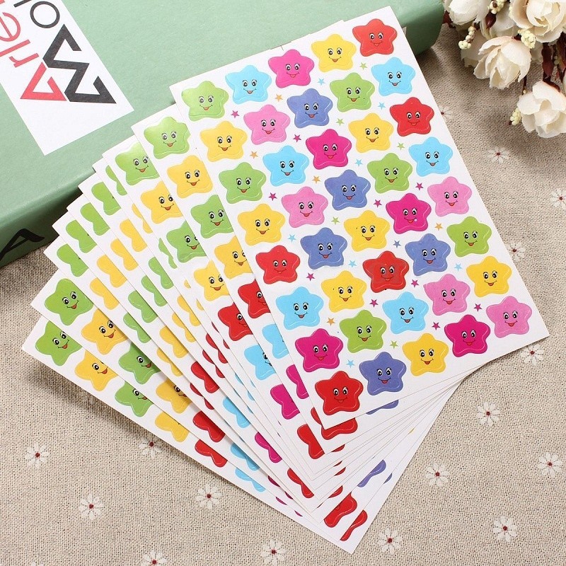 10 Sheets 400pcs Children Smile Stars Reward Decal Kids Teacher Label ...