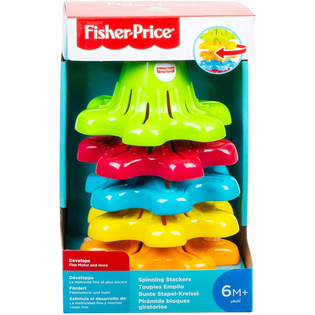Fisher-Price Spinning Stackers, 5-Piece Colourful Stacking Toy for Baby ...