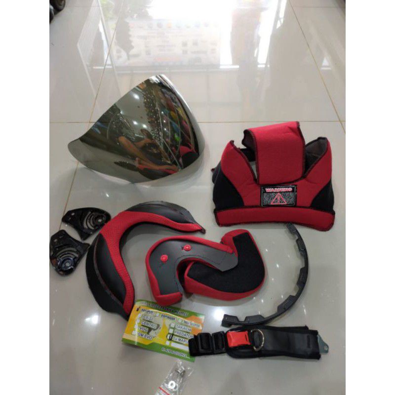 KYT DJ Maru Helmet Foam Package + KYT DJ Maru Helmet Visor with Metal ...