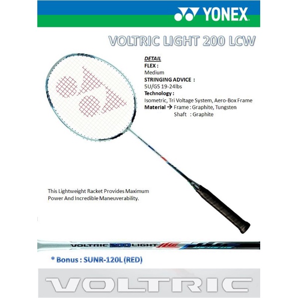 Original yonex Voltric 200 light LCW Voltric 100 light LCW Badminton ...