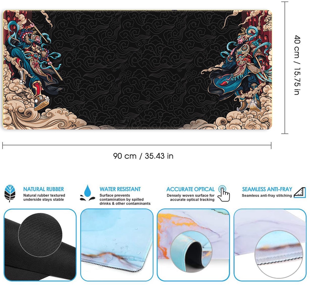 Chinese door god Mousepad Extended Mousepad Large Gaming Mouse pad ...