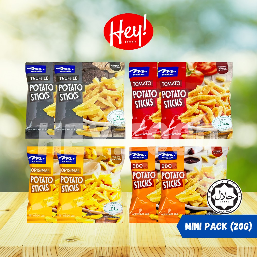 MEADOWS Potato Sticks - MINI PACK (20g) Truffle/ Tomato/ Original/ BBQ ...