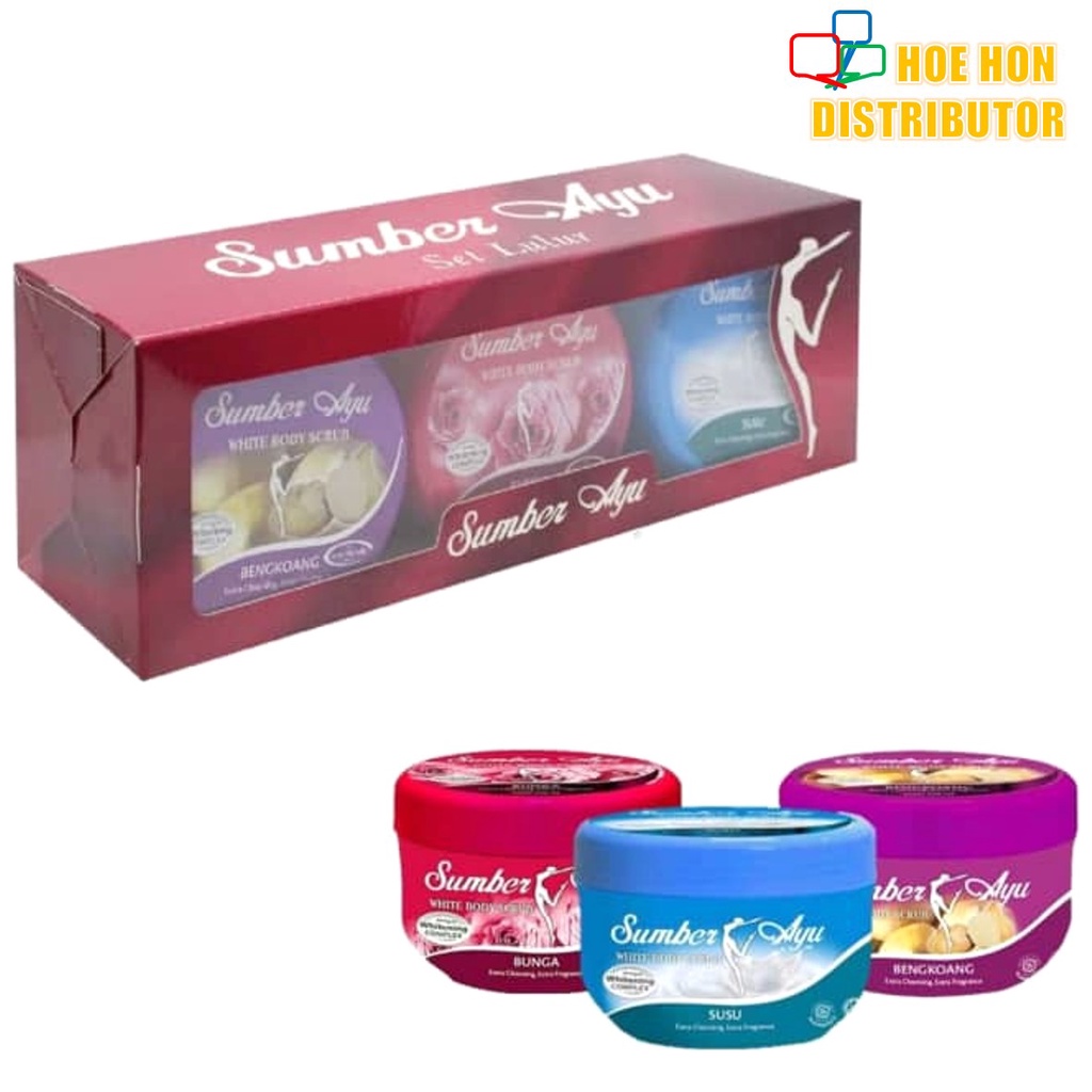 [Value pack] Sumber Ayu White Body Scrub 3 in 1 Set 250ml / Lulur Bandi ...