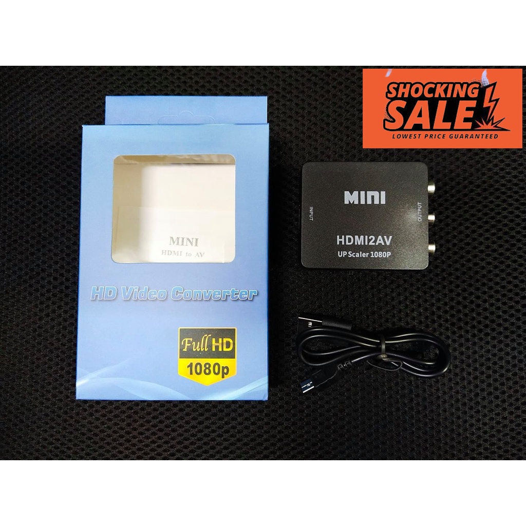 ⚡️SHOCKING SALE⚡️(BLACK ) HDMI2AV HDMI TO AV RCA CONVERTER BOX HDMI TO ...