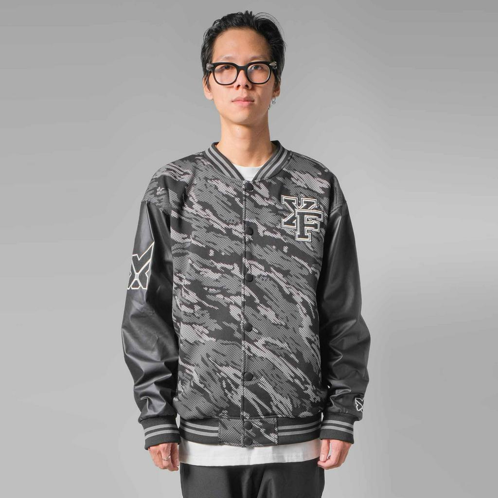Bomber Varsity BaseballJacket 2 layers dark gray camo Xfire Vietnam ...