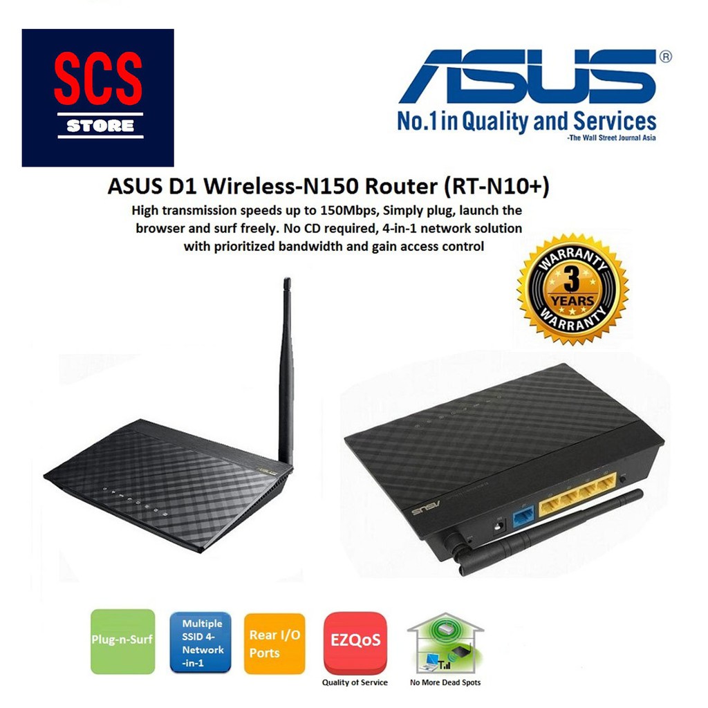 ASUS RT-N10+ Rounter Wireless - N 150 NEW ( Stock Clearance ) | Shopee ...