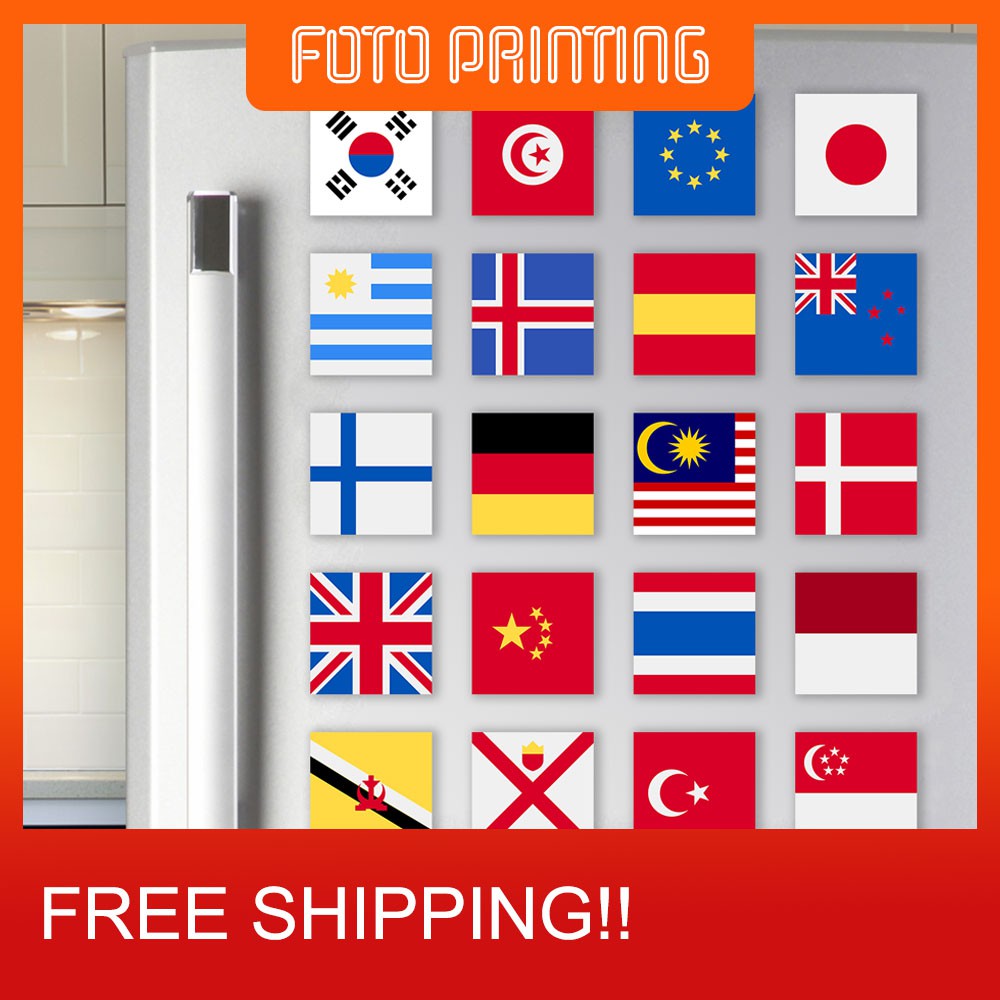 Country flag P2 - Fridge refrigerator square magnet gambar | Shopee ...