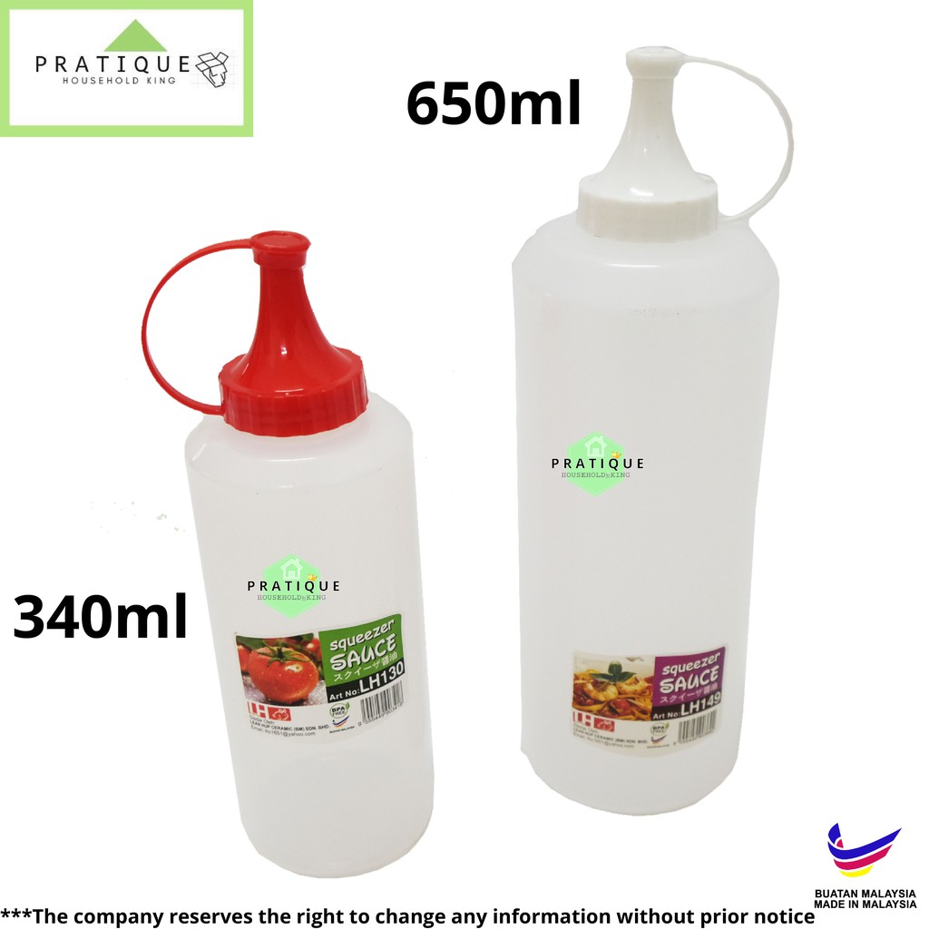 340ml & 650ml Tomato Sauce Bottle/ Plastic Squeeze Sauce Bottle ...