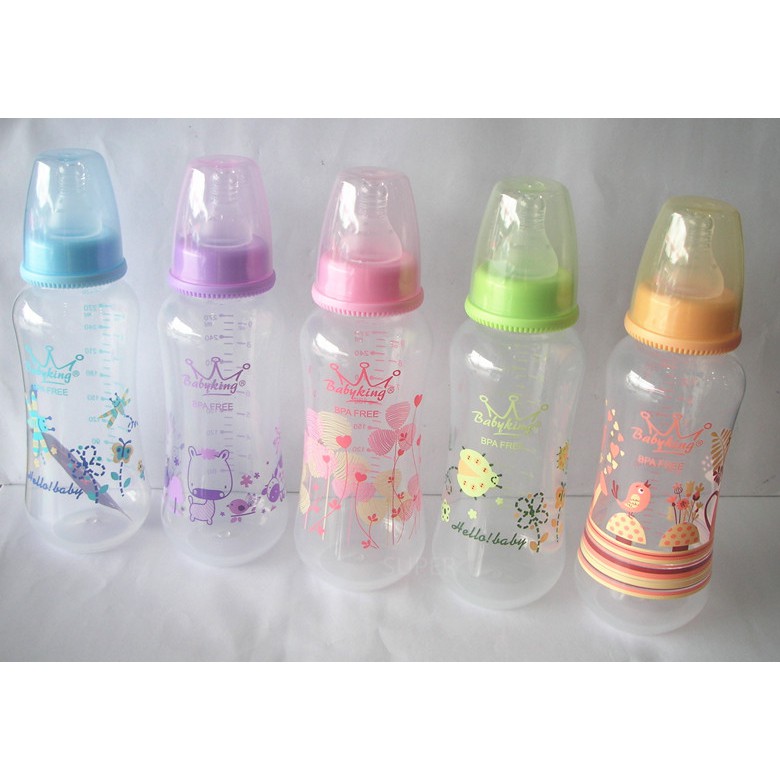 SLIM NECK/STANDARD FEEDING BOTTLE BABYKING 9OZ/270ML ( GAMBAR BOTOL ...