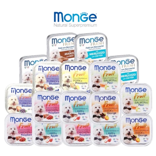 MONGE WET FOOD 100GM, CANNED FOOD, FRESH & FRUIT (16 FLAVORS) | Shopee ...