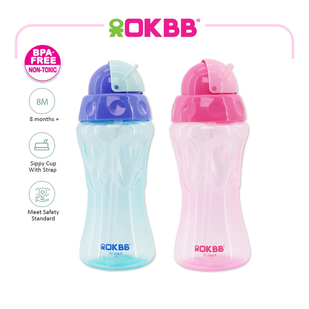 OKBB Plain Drinking Bottle Cup With Straw Feeding Essentials 8 Oz ...