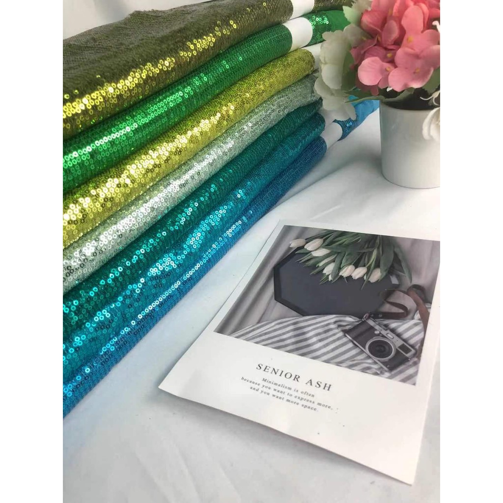 SEQUIN ITALY / KAIN SEQUIN LABUCI / LACE SEQUIN BIDANG 56" READY STOCK ...