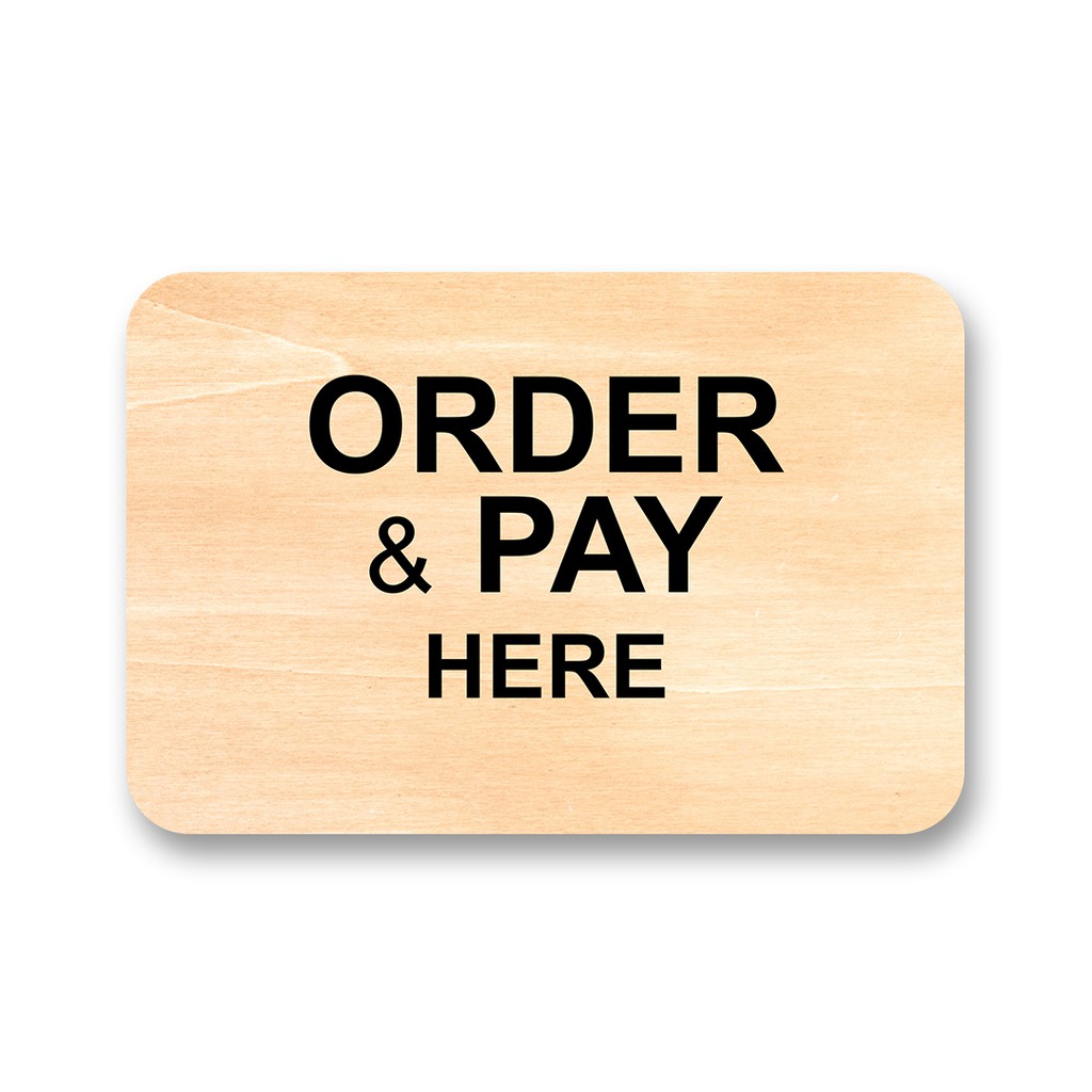 Pay sign board here - wall sign order and pay here - signage pay and ...