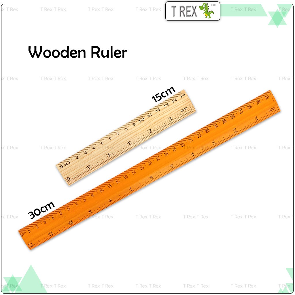 Wooden Ruler 15cm / 30cm / Straight Wooden Ruler / Wood Ruler / Student ...