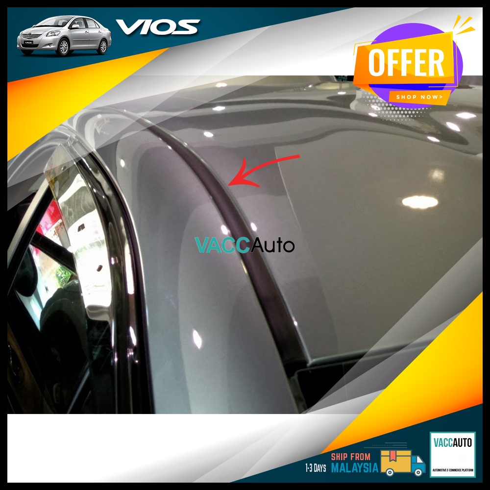 Toyota Vios (2nd Gen) Roof Rubber Moulding Rubber Sealing Strip Trim ...