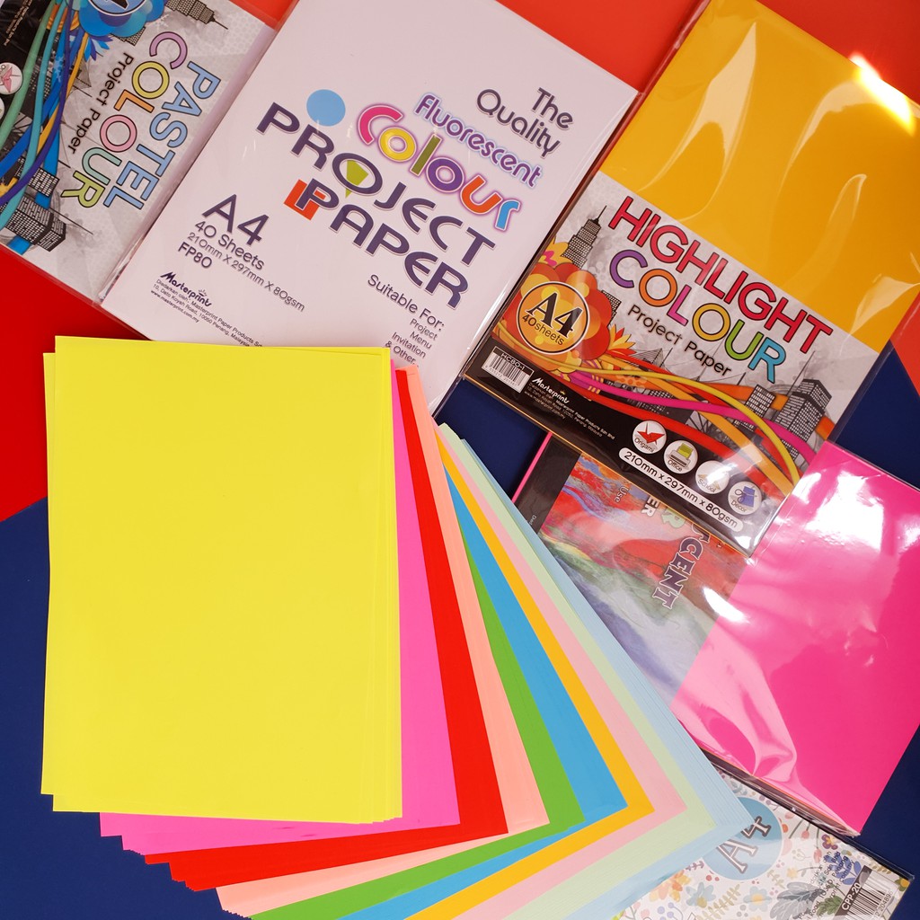 Masterprint A4 Vibrant Colour Paper - Light/Dark/Cyber (50/100's ...