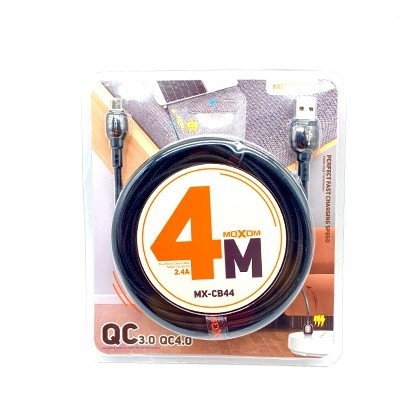 MOXOM MX-CB44 4 METER DATA CABLE ORI ZINC ALLOY BRAIDED CABLE QC 3.0 ...
