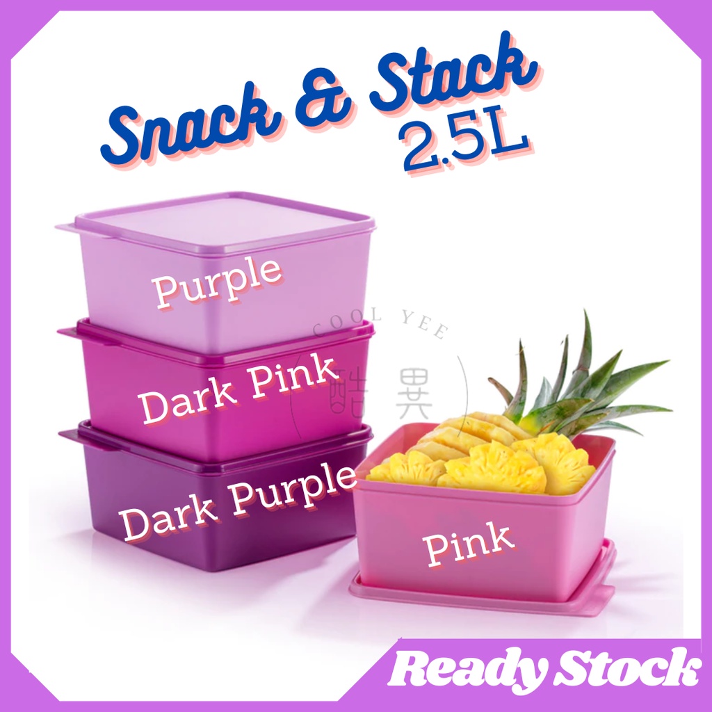 Bekas Kuih Raya Balang Tupperware Snack & Stack 2.5L Airtight Liquid ...