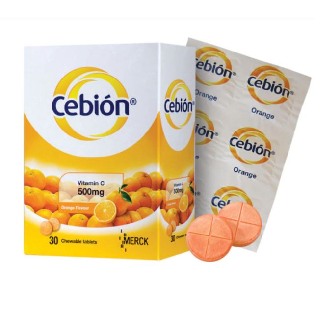 Cebion Vitamin C 500mg 30 Chewable Tablets Orange Flavour | Shopee Malaysia