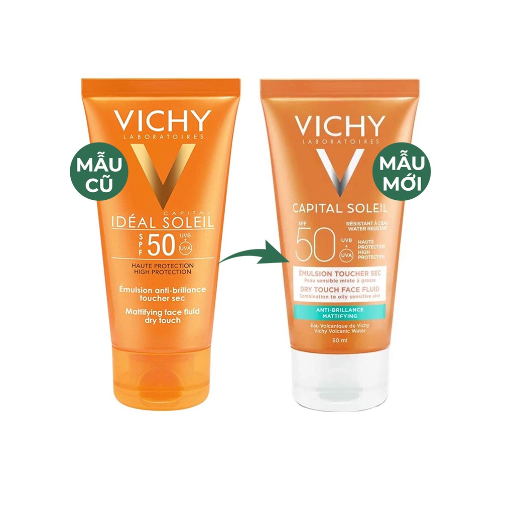 Vichy Dry Touch Sunscreen for Oily Skin SPF50 PA+++ Emulsion Anti ...