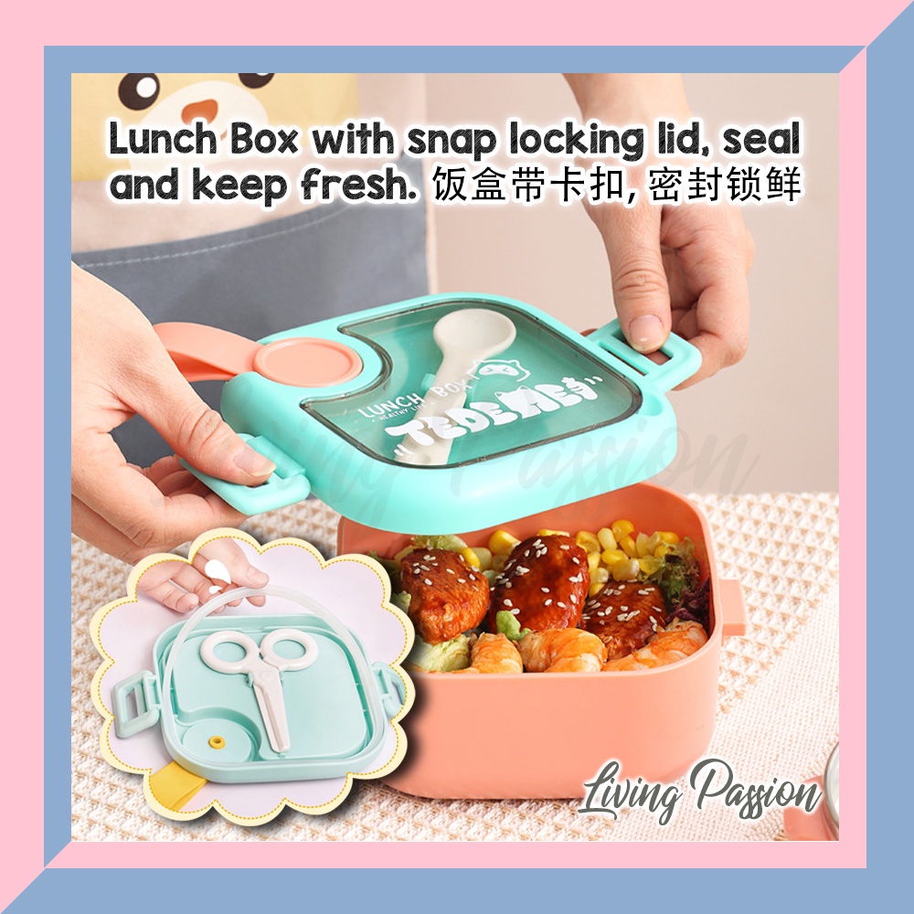 Baby Kids Food Container Lunch Box Stainless Steel Square Tupperware ...