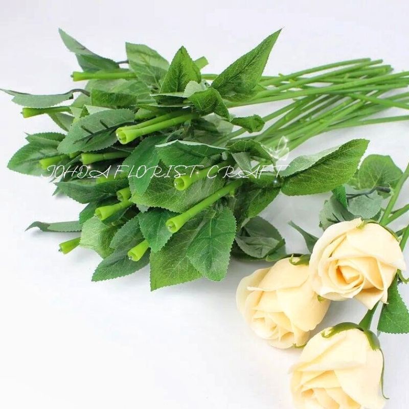 50pcs Flower Stem with Leaf Batang Bunga DIY Rose Stem | Shopee Malaysia