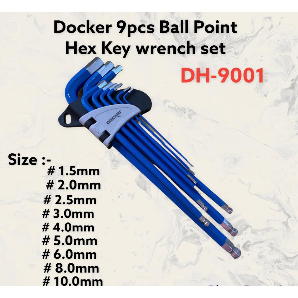 DOCKER 9PCS HEAVY DUTY BALL POINT ALLEN KEY SET / TORX KEY WRENCH SET | Shopee Malaysia