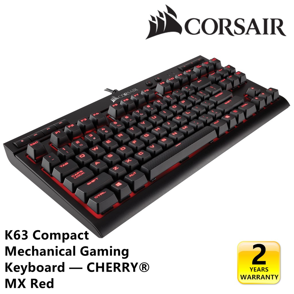 Corsair K63 Compact Mechanical Gaming Keyboard - CHERRY MX Red ( CH-9115020-NA ) | Shopee Malaysia